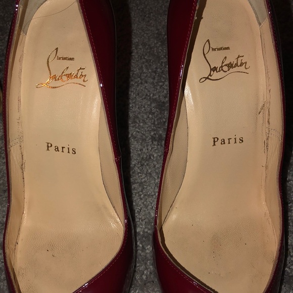 Christian Louboutin | Shoes | Christian Louboutin Maroon Leather Pumps ...